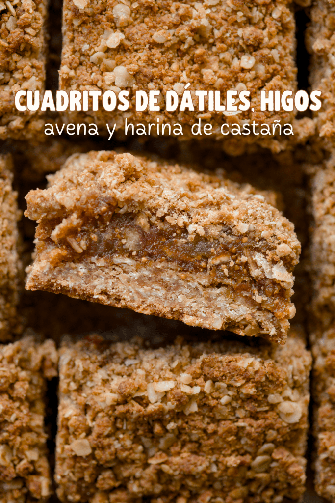 Cuadritos de dátiles e higos con avena y harina de castaña - Tarthélémy